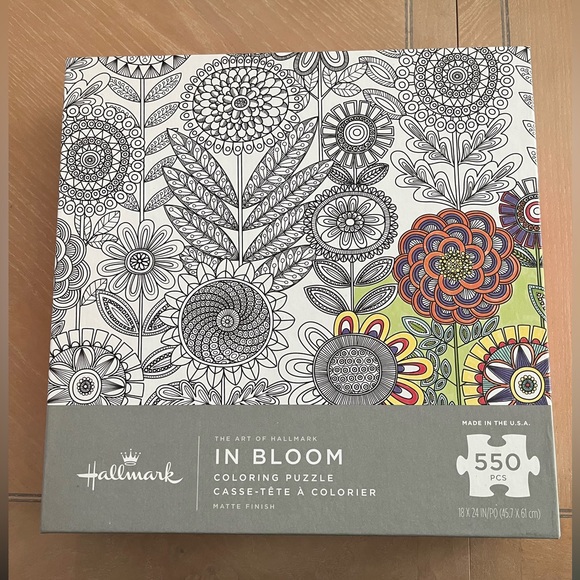 Hallmark | Games | Hallmark 55 Piece In Bloom Coloring Jigsaw Puzzle ...